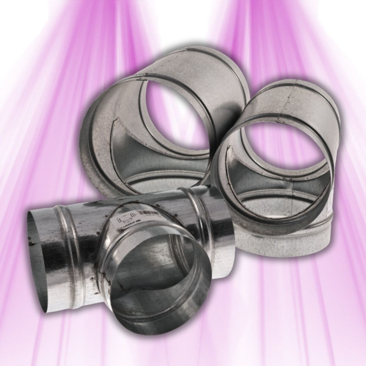 Metal Tee Fitting - Robust and Versatile Ventilation Connector - GrowLED
